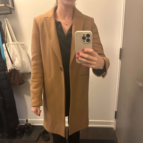 Zara | Jackets & Coats | Zara Tan Pea Coat | Poshmark